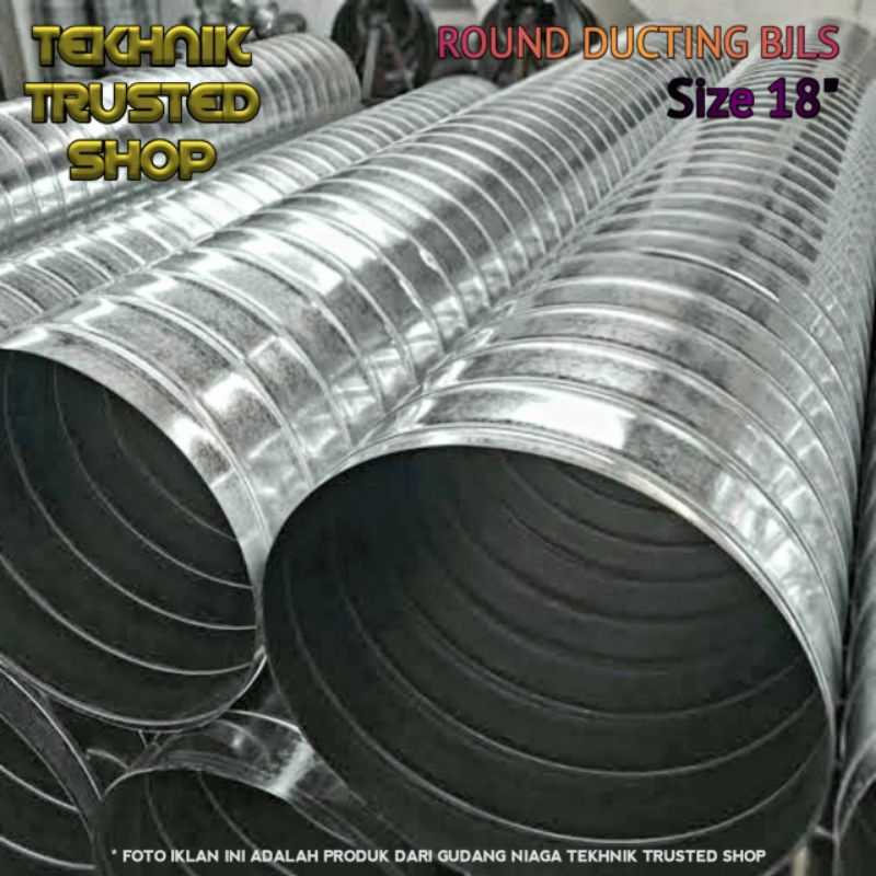 Jual Round spiral ducting 18" x 1 meter pipa bulat cerobong exhaust ...