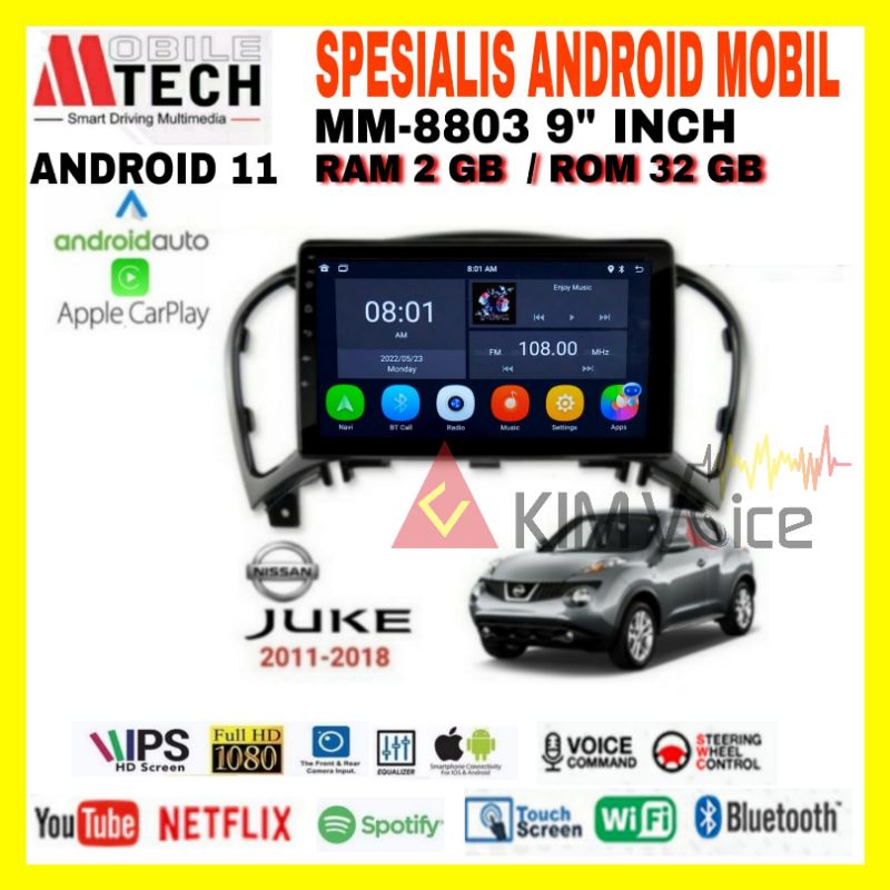 Jual Head Unit Android Mtech 9 inch OEM Nissan Juke 2011-2018 Soket Plug & Play | Shopee Indonesia