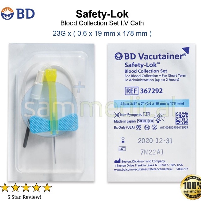 Jual BD Safety Lok Blood Collection I.V Cath 23G PER PCS | Shopee Indonesia