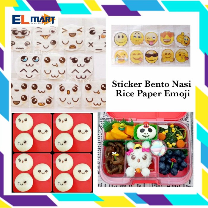 Jual Edible Sticker Mata Emoji Stiker StNasi Bento Makanan Rice Paper ...