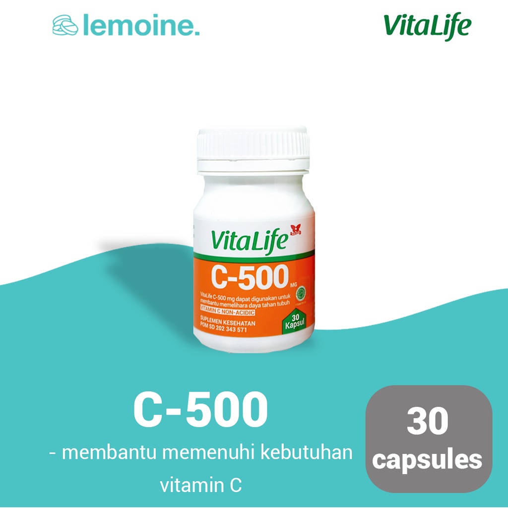 Jual Vitalife Vitamin C 500 30 Kapsul Aman di Lambung | Shopee Indonesia