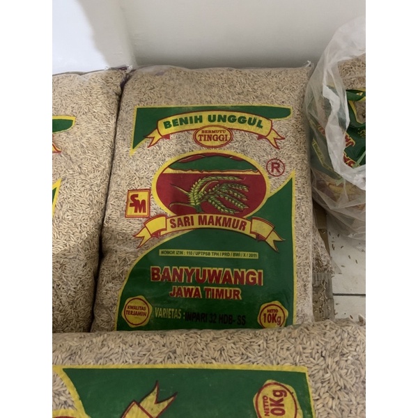 Jual Benih Padi SARI MAKMUR BANYUWANGI 10kg varietas (inpari 32/ciherang/IR 64/inpari 42 ...