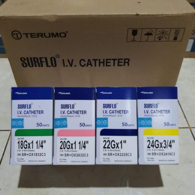 Jual IV Catheter 18 20 22 24 Terumo Surflo 18G 20G 22G 24G I.V Cateter | Shopee Indonesia