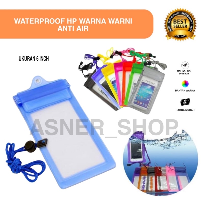 Jual Waterproof Hp Anti Air handphone Warna cerah Tali gantungan Leher ...