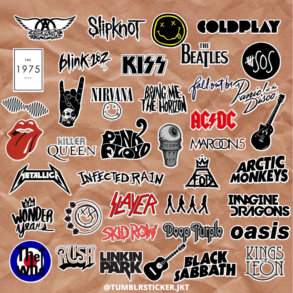 Jual Sticker Tumblr Hype | Band Logo Pack | Shopee Indonesia