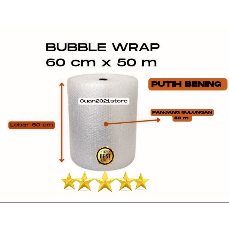 Jual BUBBLE WRAP PUTIH BENING 60cm x 50m | Shopee Indonesia