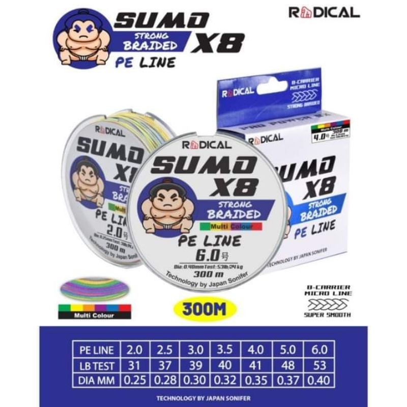 Jual PE Radical SUMO X8 - 300M || Multi color | Shopee Indonesia