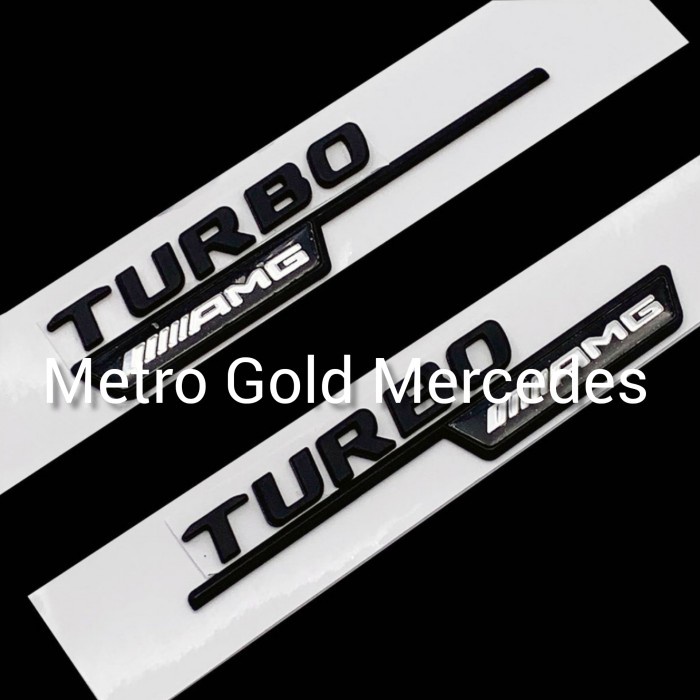 Jual Sepasang Emblem Turbo AMG Black Mercedes Benz Emblem Fender ...