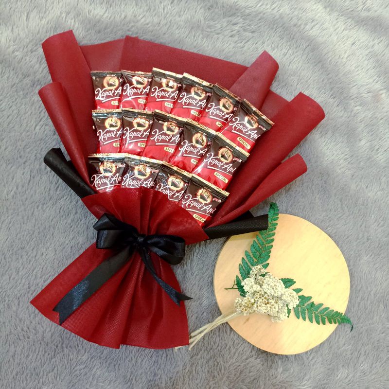 Jual buket kopi kapal api mini tanpa gula/ buket isi 15/ buket Snack ...