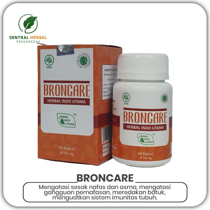 Jual Broncare Herbal Indo Utama Untuk Asma Dan Batuk Isi 60 Kapsul ...
