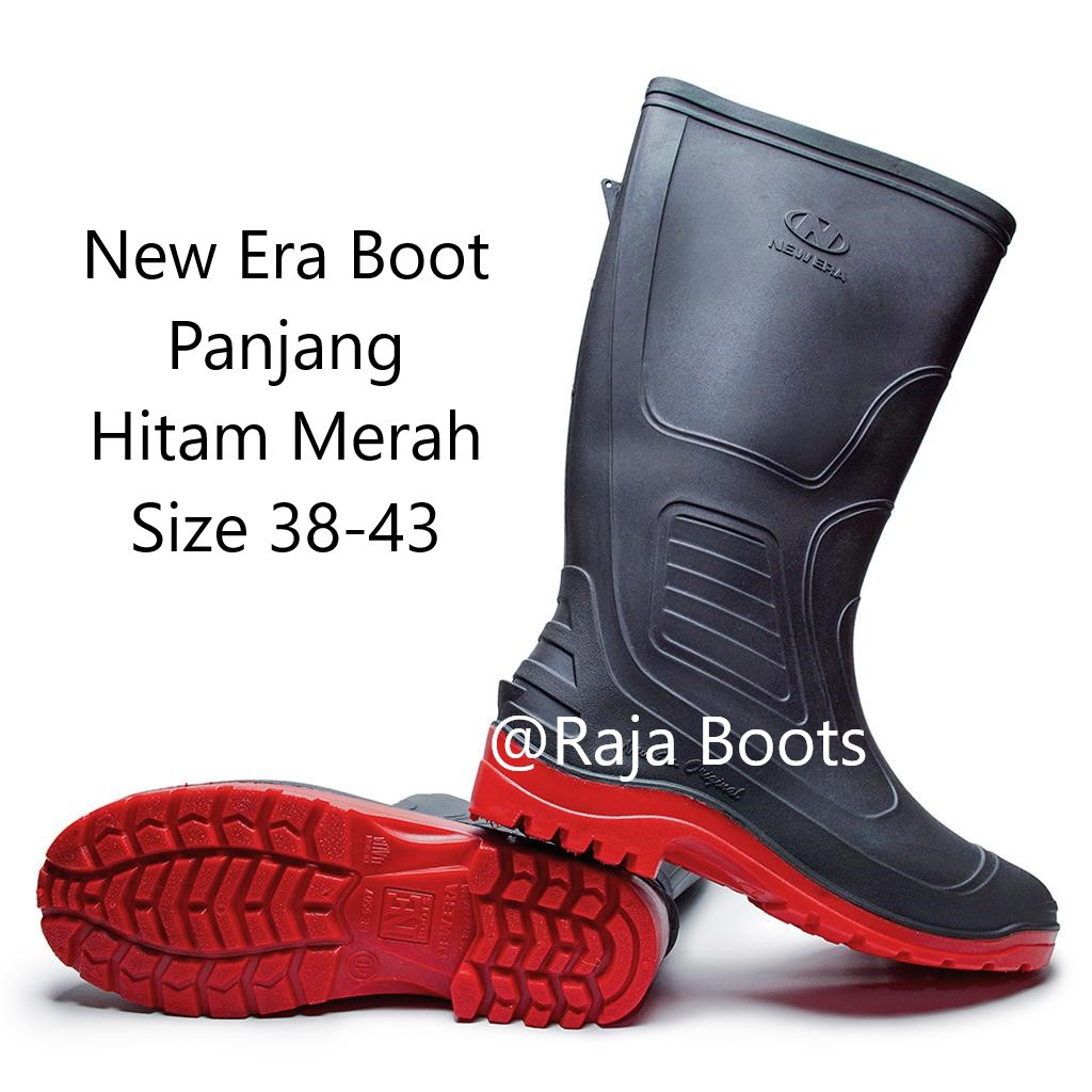 Jual Sepatu Boot Panjang New Era Hitam Merah | Shopee Indonesia
