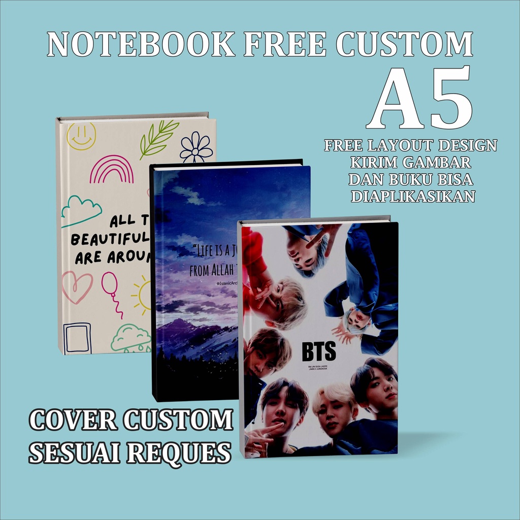 Jual (Hard Cover) Notebook Custom Ukuran A5 | Shopee Indonesia