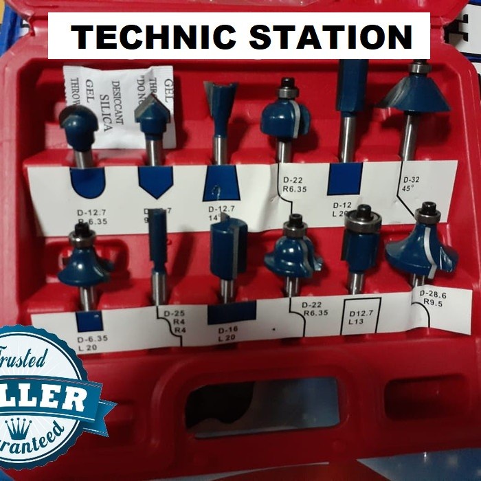 Jual Promo Mata Router/Profil Jld Kayu Router Bit Set 6Mm Paket Komplit ...