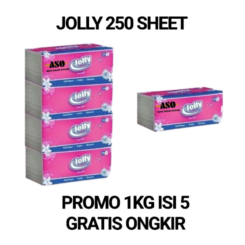 Jual [ PAKET ISI 5 ] TISU TISSUE JOLLY 250 SHEET 2ply PROMO ...