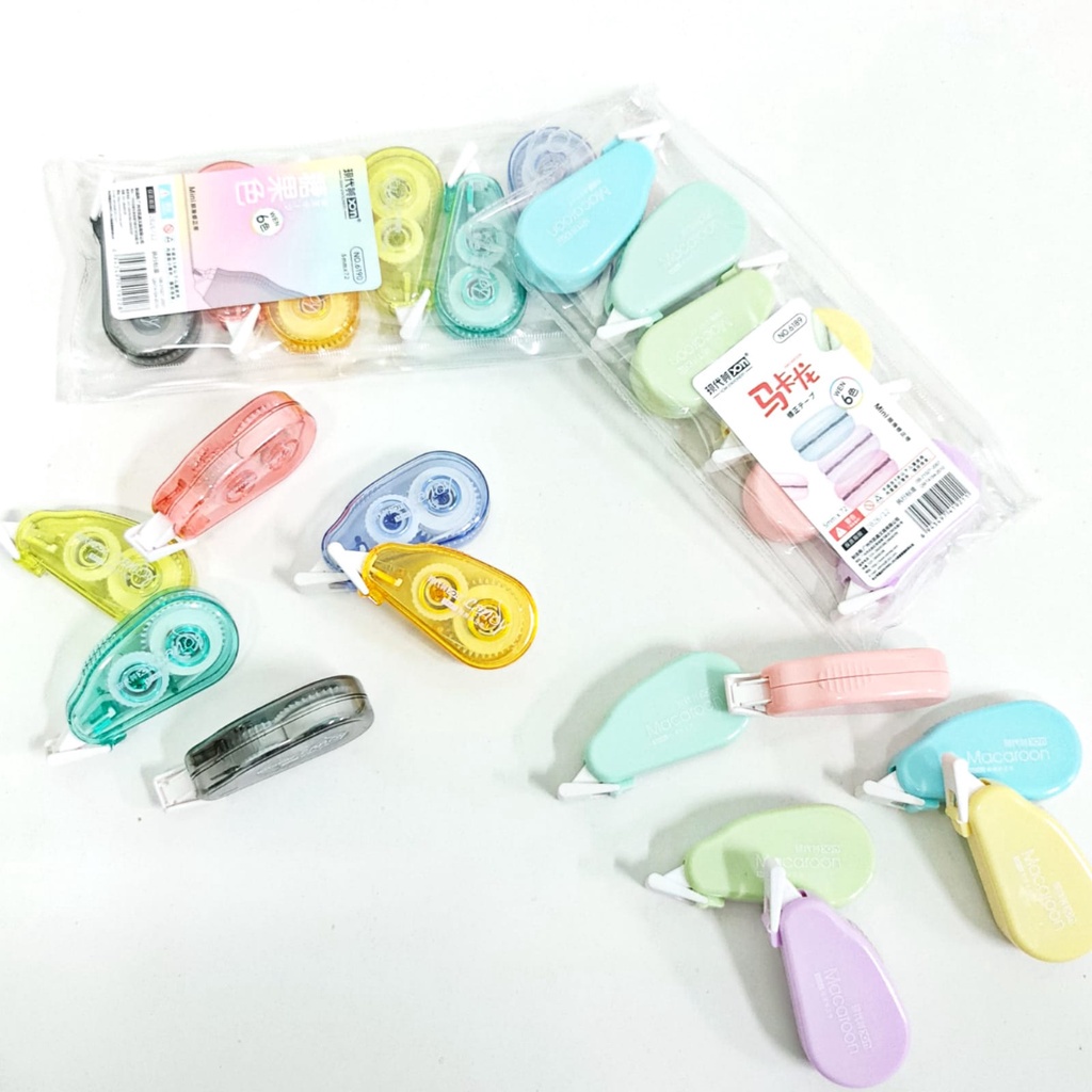 Jual MJ Correction Tape Mini Set 6/Tipex Rol/Pita Koreksi/Tipex Kering ...