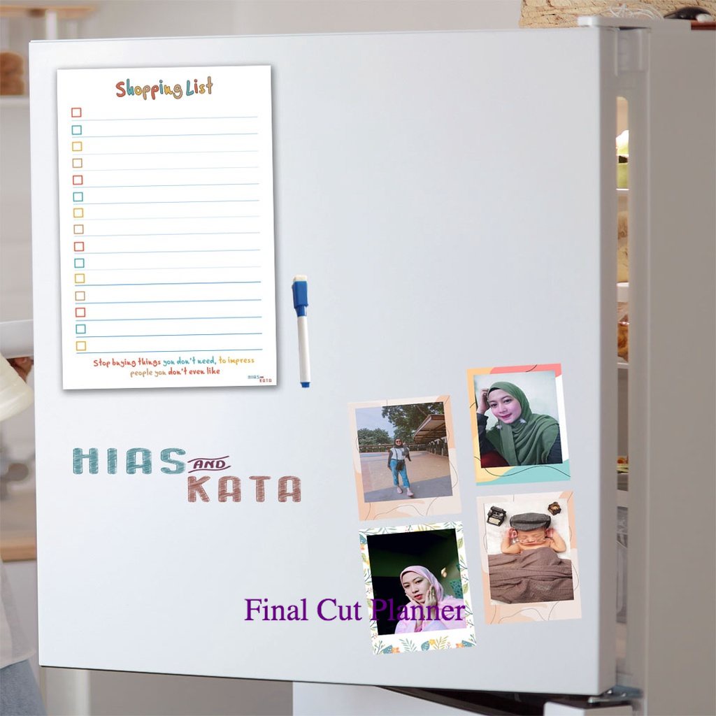 Jual Magnetic Planner shopping list grocery list checklist size A5 ...