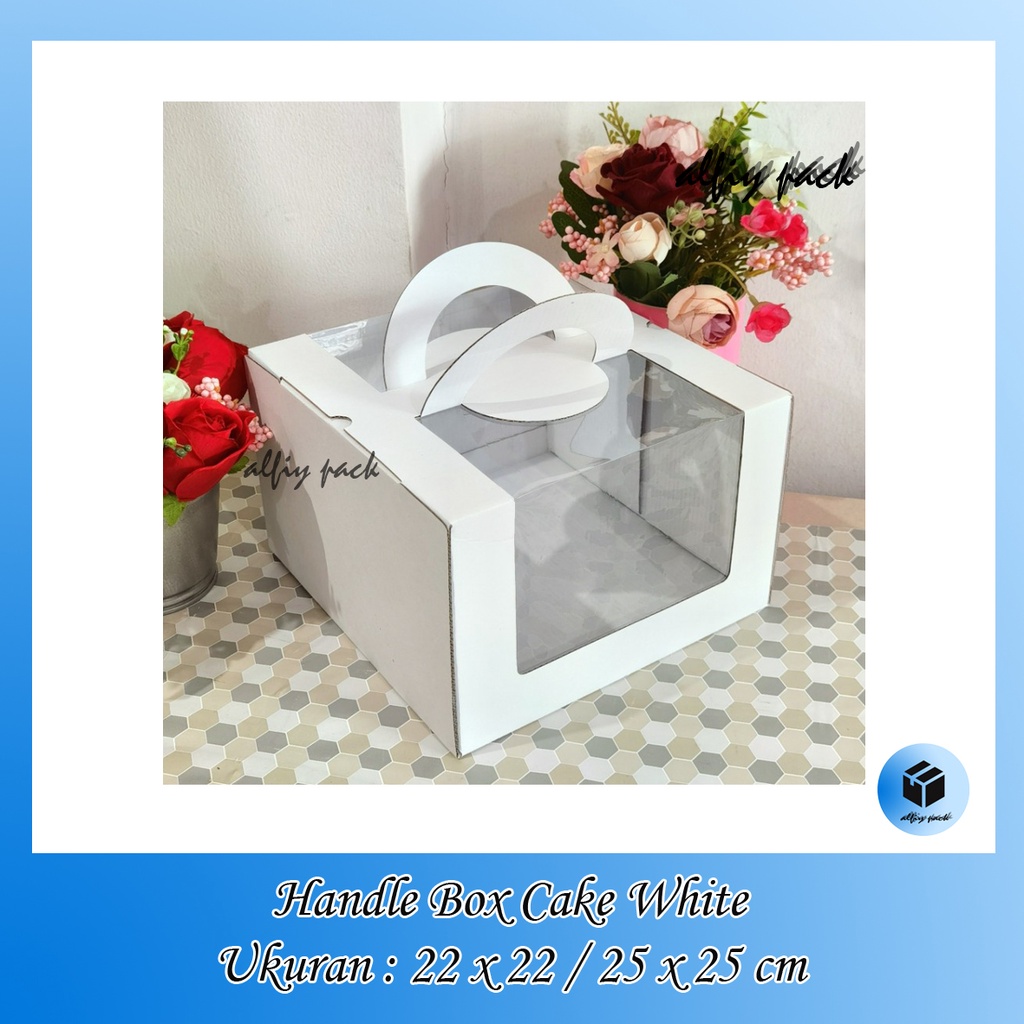 Jual 1pack isi 10pcs BOX CAKE CORRUGATED WHITE MICA UKURAN 22X22 ...