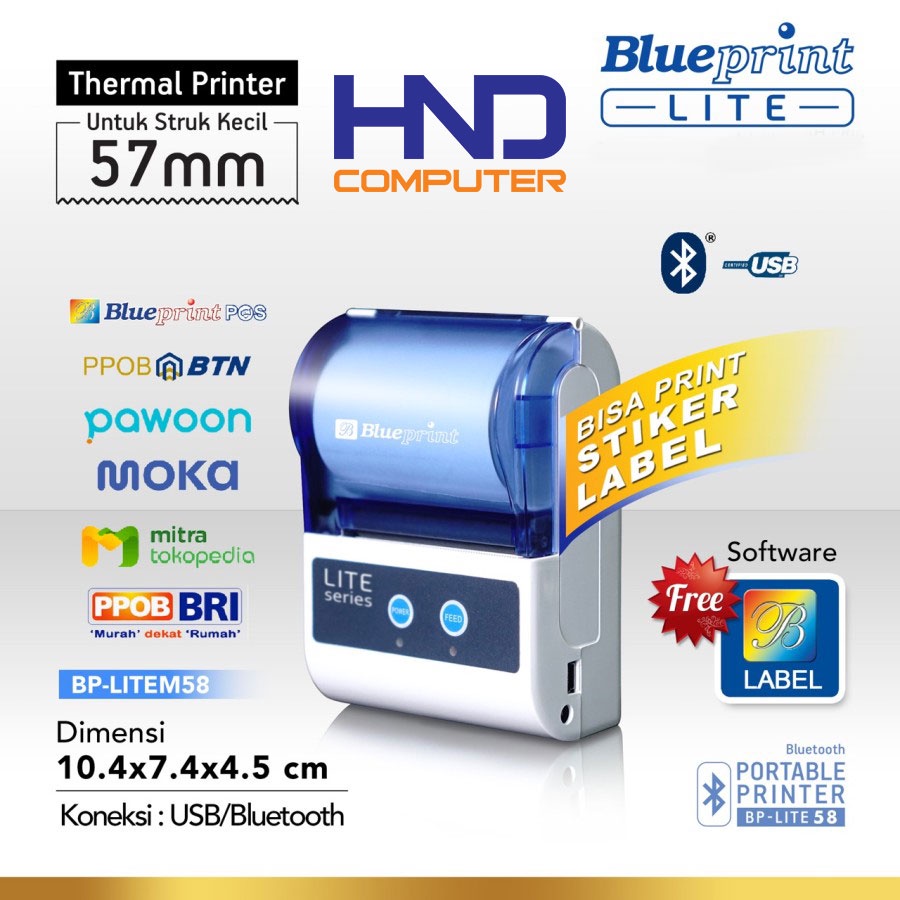 Jual Printer Thermal Portable Bluetooth BLUEPRINT BP-LITE58 | Shopee ...