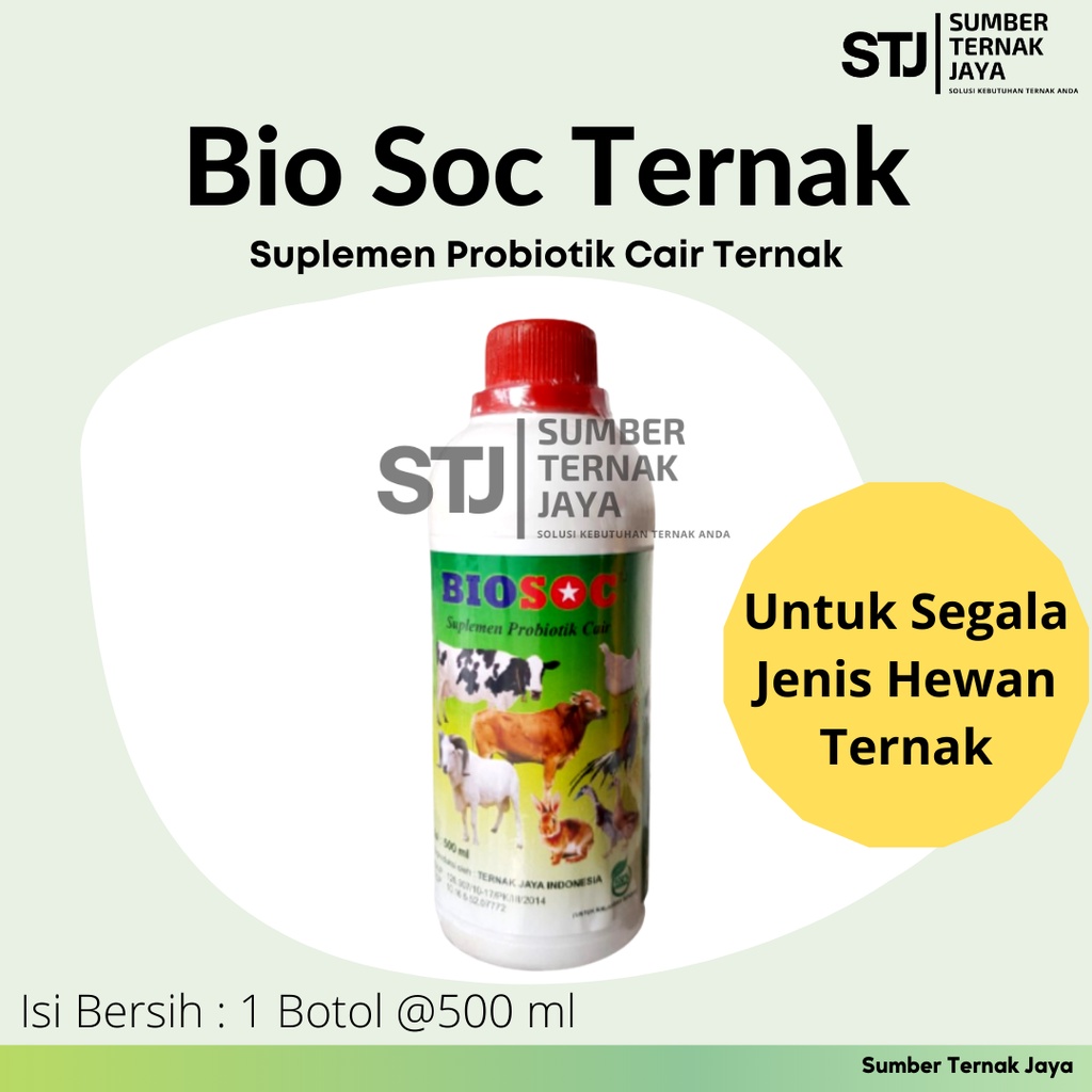 Jual Bio Soc Ternak 500 ml Suplemen Probiotik Organik Cair Probiotik ...