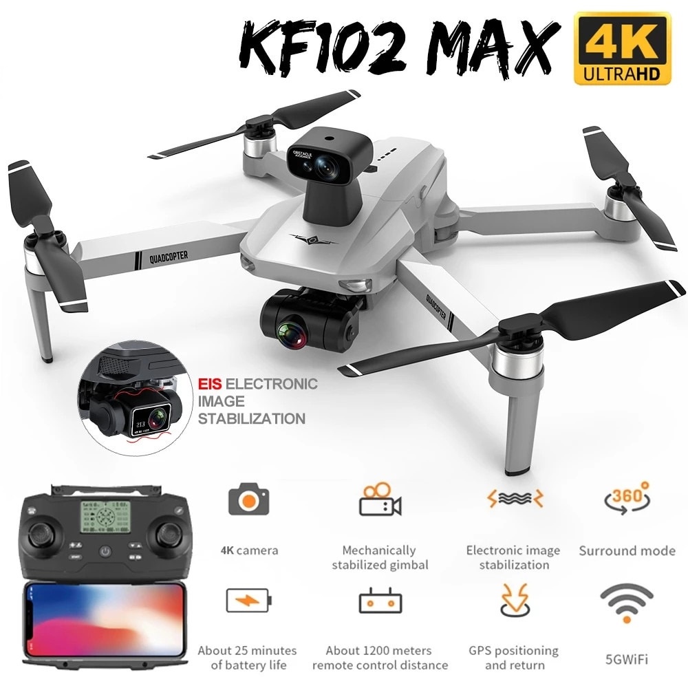 Jual KF102 MAX DRONE 4K GPS 5G WIFI HD Dual Camera-2 AXIS Gimbal ...