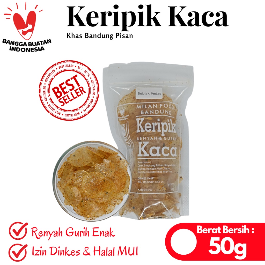 Jual Kripik Kaca Seblak Pedas Original Milan Food 50gr Makanan Ringan ...