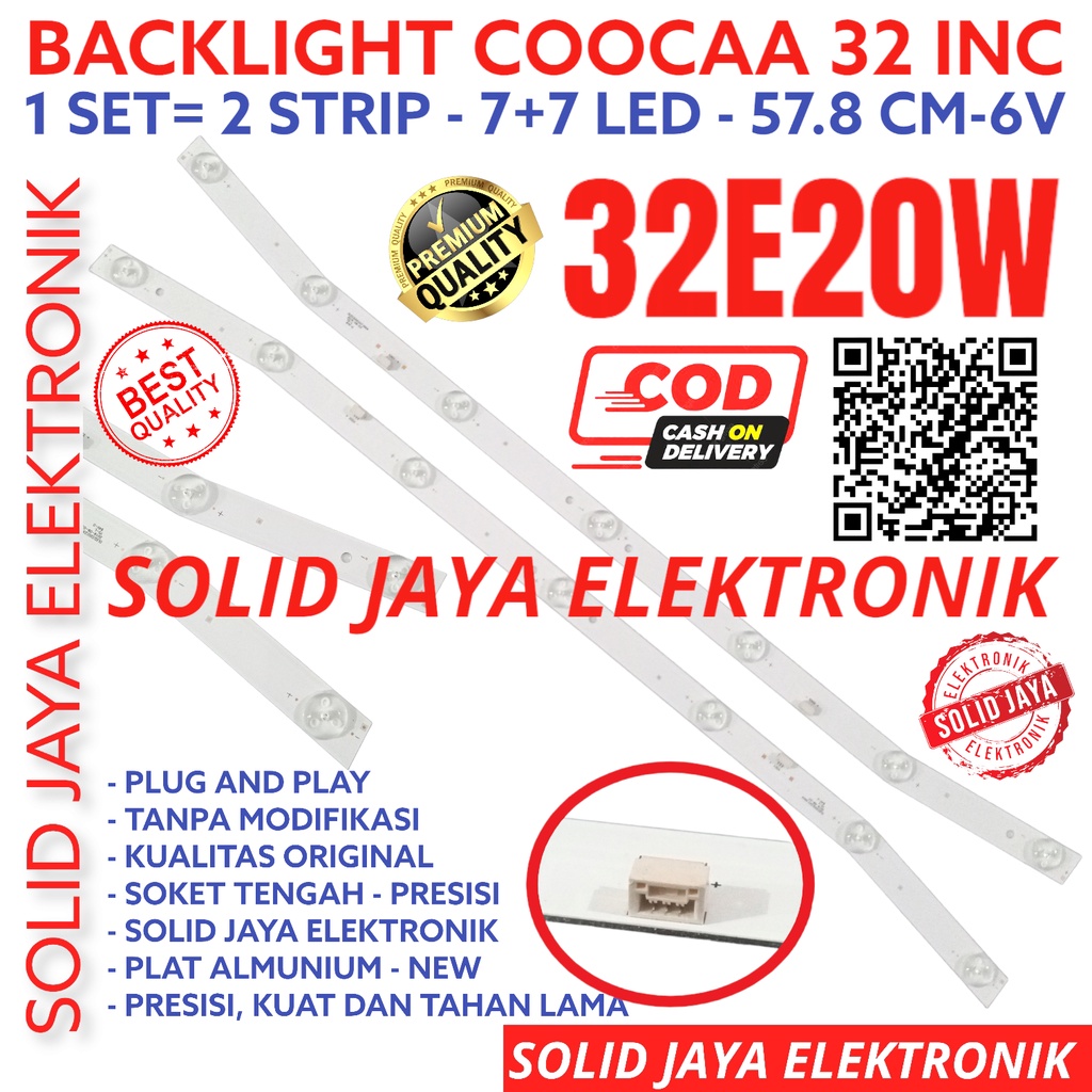 Jual BACKLIGHT TV LED COOCAA 32 INC 32E20W 32E20 W LAMPU BL LED 7K 6V 7 KANCING LED 6 VOLT COCA ...