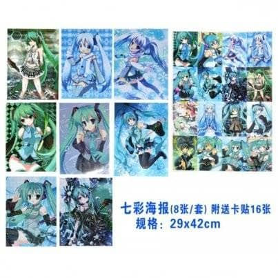 Jual Hadir Poster Set Miku Hatsune + Sticker Hologram Bagus | Shopee ...