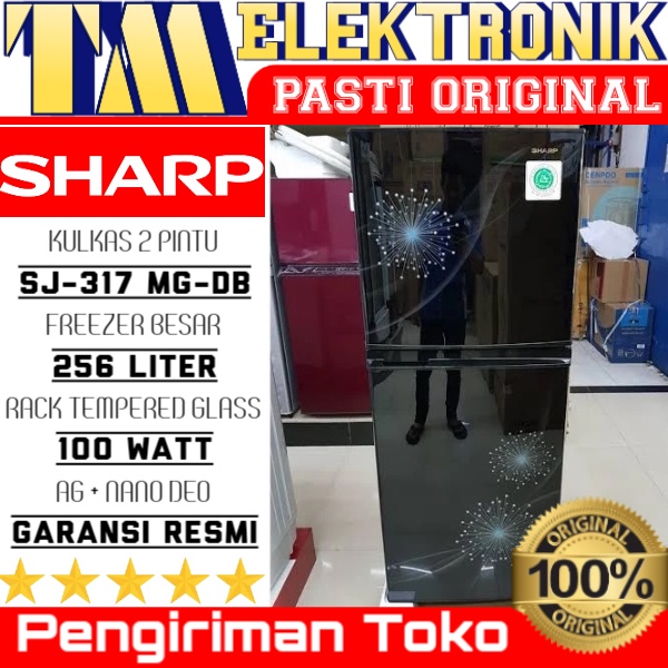 Jual KULKAS SHARP SJ 317MG-DP/DB / Lemari Es 2 Pintu Kapasitas 256 Liter | Shopee Indonesia