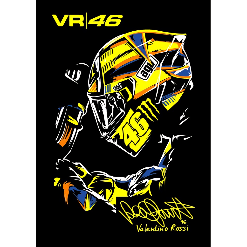 Jual POSTER MOTOGP VALENTINO ROSSI (BISA CUSTOM) | Shopee Indonesia