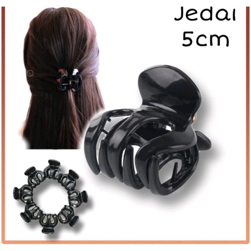 Jual jeday Jepitan Rambut Gigi 3 Hitam Polos | Shopee Indonesia