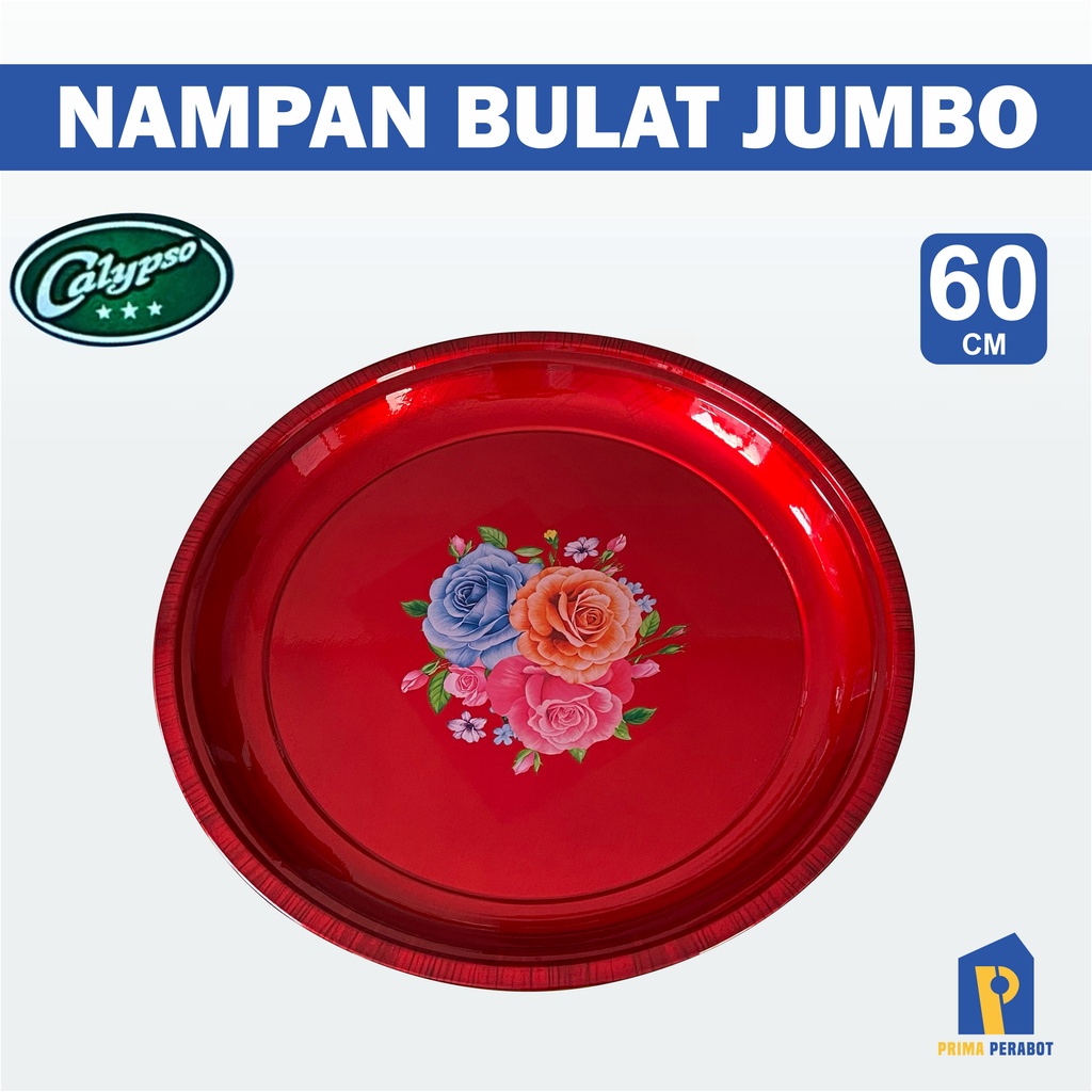 Jual Nampan Bulat JUMBO Baki Bulat Merah 60 cm | Shopee Indonesia