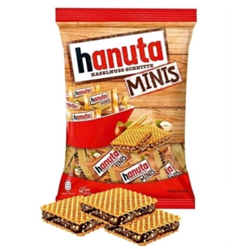 Jual Hanuta Minis Wafer Chocolate Hazelnut 200 Gram Hanuta Mini Ferrero ...