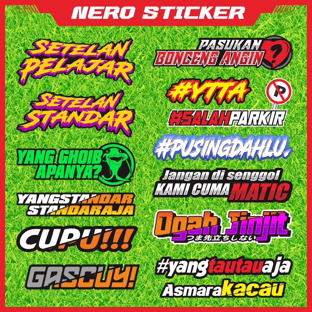 Jual (satuan) Sticker Racing Vinyl Pack Print & Cut Stiker Motor ...