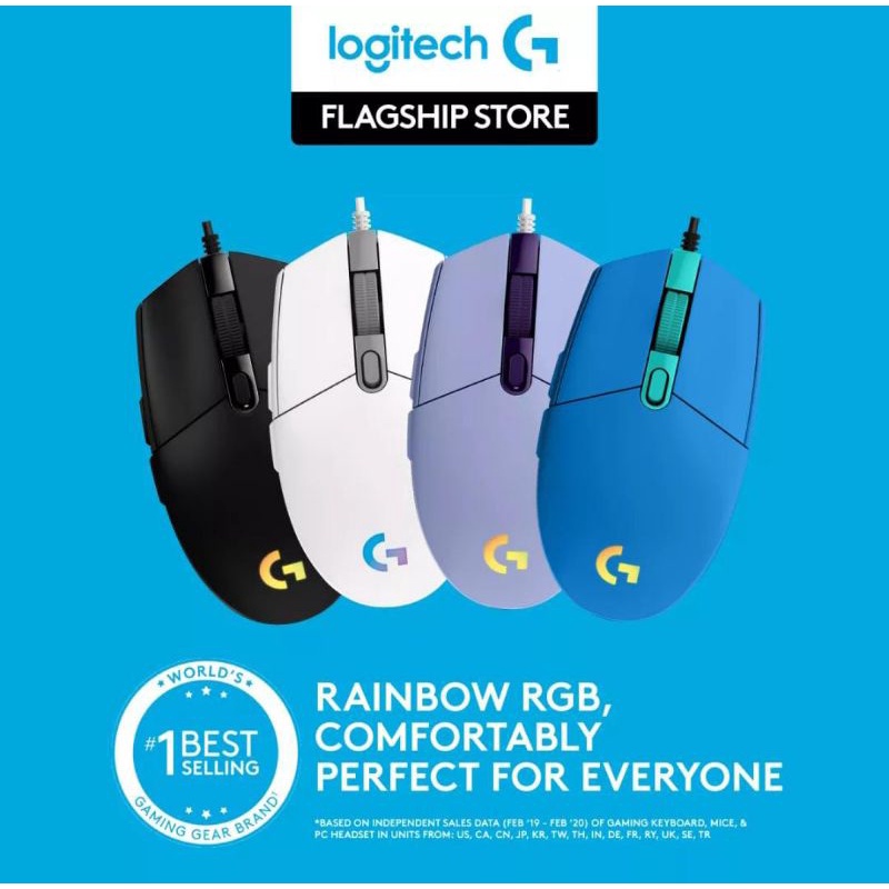Jual Logitech G203 Mouse Gaming Wired RGB Lightsync with Macro | Shopee ...