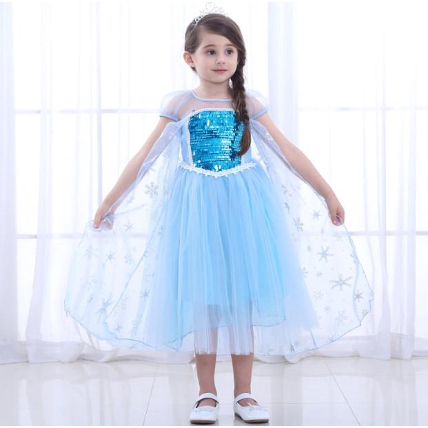 Jual KOSTUM FROZEN ELSA MIRROR WITH CAPE IMPORT / BAJU FROZEN JUBAH ...