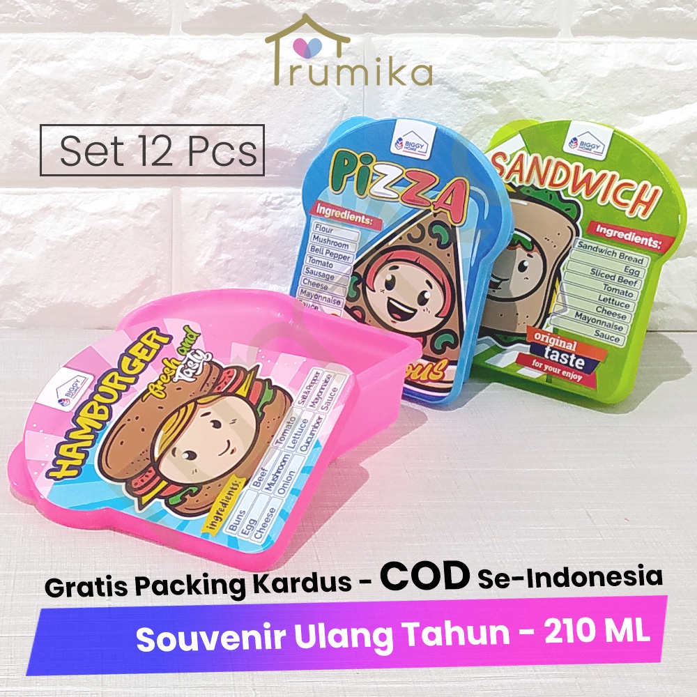 Jual [ LUSIN ] Lunch Box Gambar Tempat Makan - Mini Bread Souvenir ...