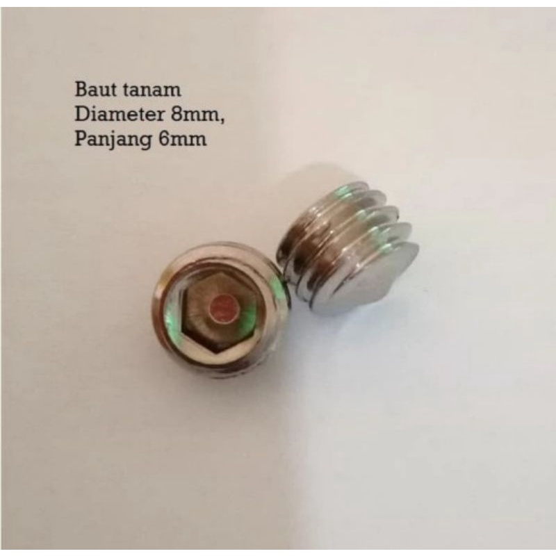 Jual 5pcs baut tanam m8 x 6 baut tanam ujung runcing stainless steel ...