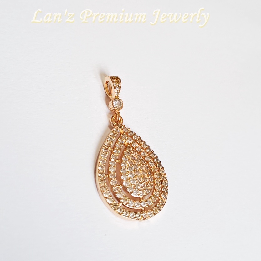 Jual Lan’z Liontin Oval Royal Full Kristal Titanium 18K ( emas ...