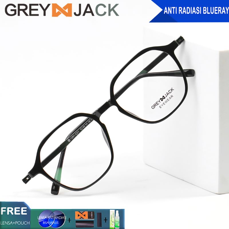 Jual Grey Jack Frame Kacamata TR90+Metal Anti Radiasi Blueray Bisa Minus Free Lensa Model Semi ...