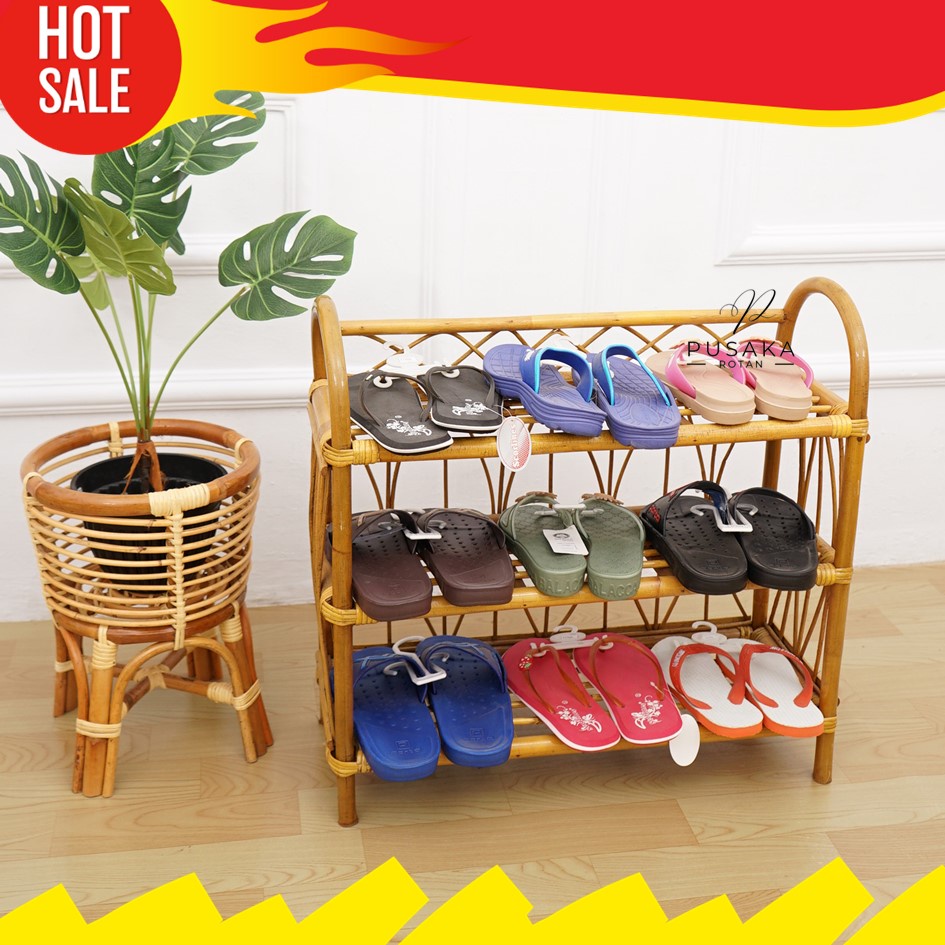 Jual RAK SEPATU ROTAN SUSUN COCOK UNTUK DEPAN RUMAH | Shopee Indonesia