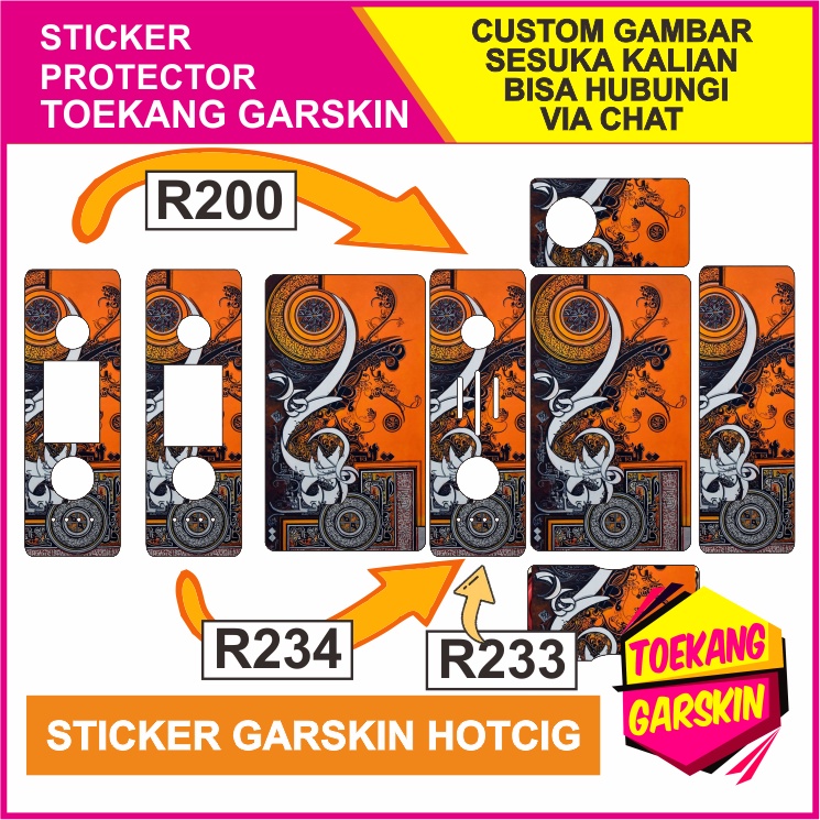 Jual STICKER GARSKIN HOTCIG R200, R233 DAN R234 SPECIAL EDITION ORANGE ...