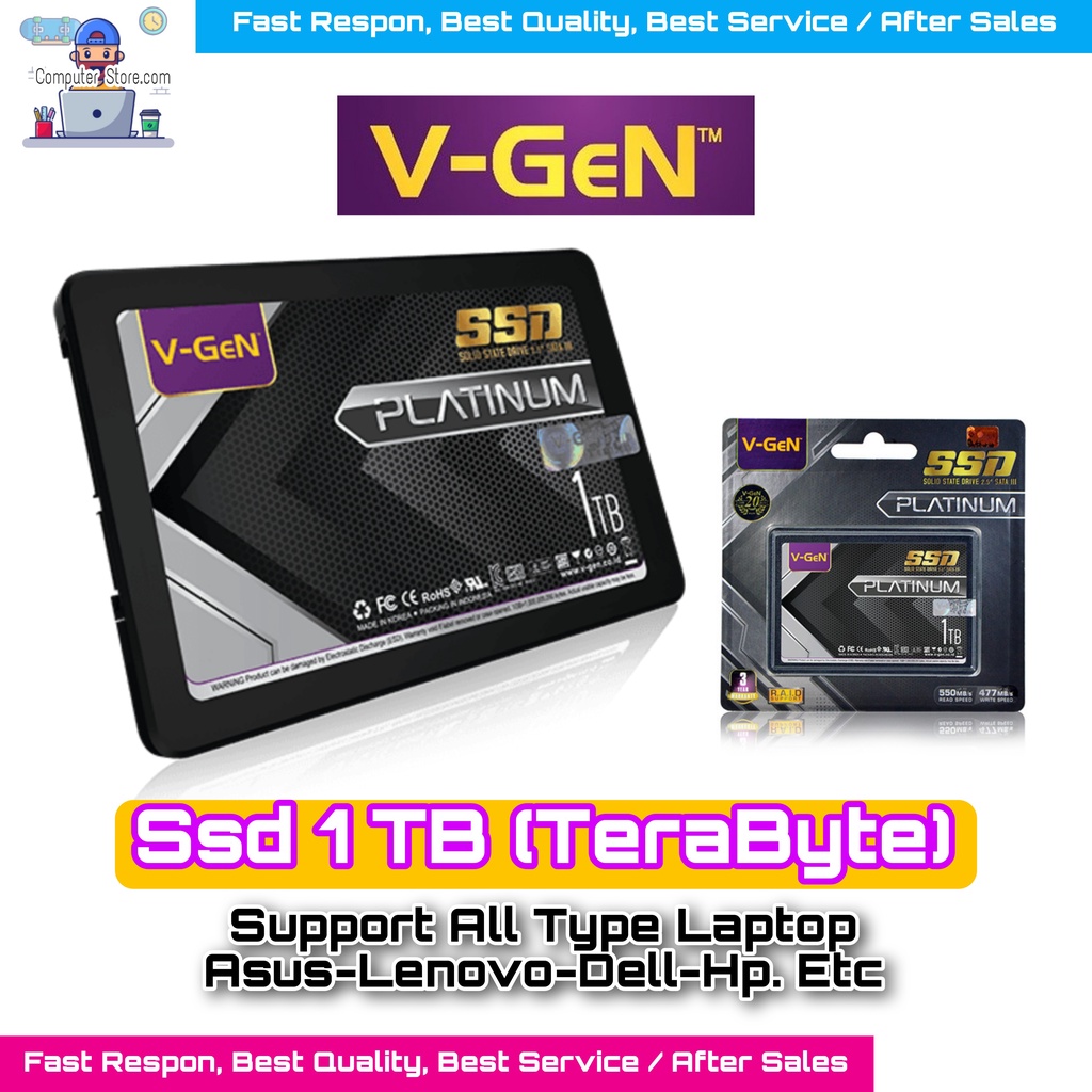 Jual SSD VGen 1TB Sata 3 V-Gen Platinum Sata III 2,5inch Speed 550Mbps ...