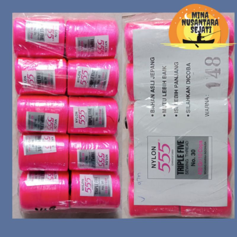 Jual BENANG NILON / BENANG JAHIT MERK 555 - HARGA PER PACK (ISI 10 ROL ...