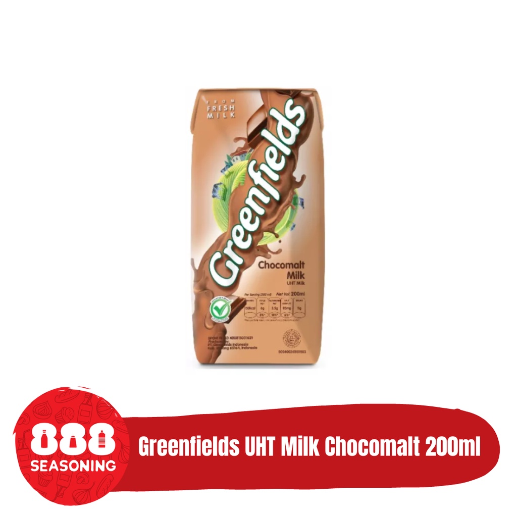 Jual SUSU GREENFIELDS UHT MILK CHOCO MALT 200ml | Shopee Indonesia
