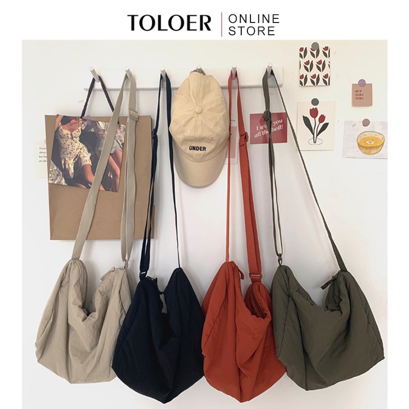 Jual Tas selempang wanita Korea tas nilon kanvas kapasitas besar tas ...