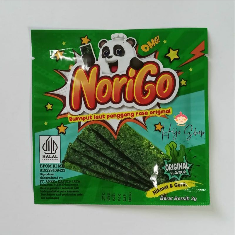 Jual Nori Go Original Flavour 3g Rumput Laut Panggang Jajanan Viral | Shopee Indonesia