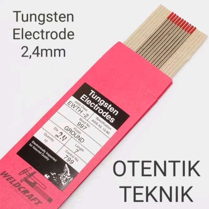 Jual TUNGSTEN ELECTRODES 2,4 MM WELDCRAFT - JARUM KAWAT LAS ARGON 2,4MM ...