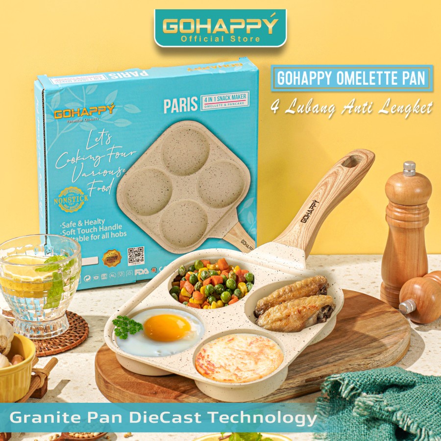 Jual MAYBA Panci Omelette Pan 4 Lubang Martabak Mini Telur Serabi Egg ...