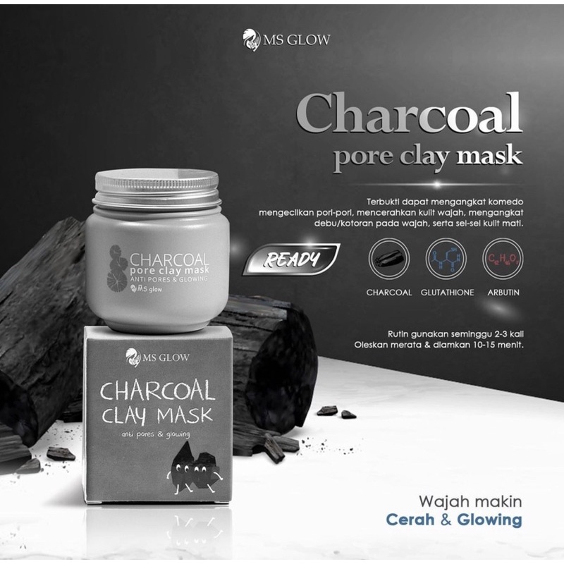 Jual MASKER CHARCOAL MSGLOW CLAY MASK | Shopee Indonesia
