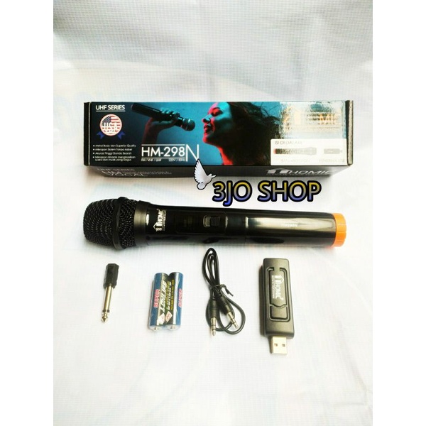 Jual Mix Wireless Microphone Singel USB/Mikropon Tanpa Kabel Homic HM ...